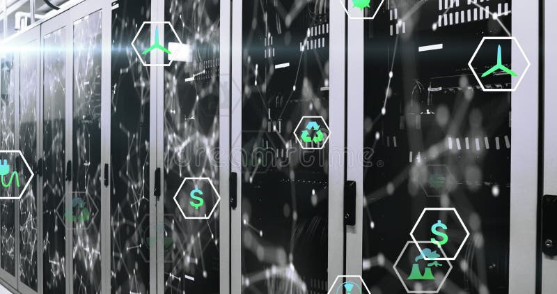 Animation of Multiple Icons Over Connected Dots on Data Server Systems ...