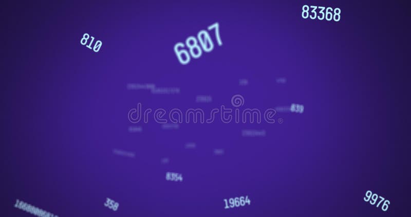 Animation of Multiple Numbers Changing on Purple Background Stock Video ...
