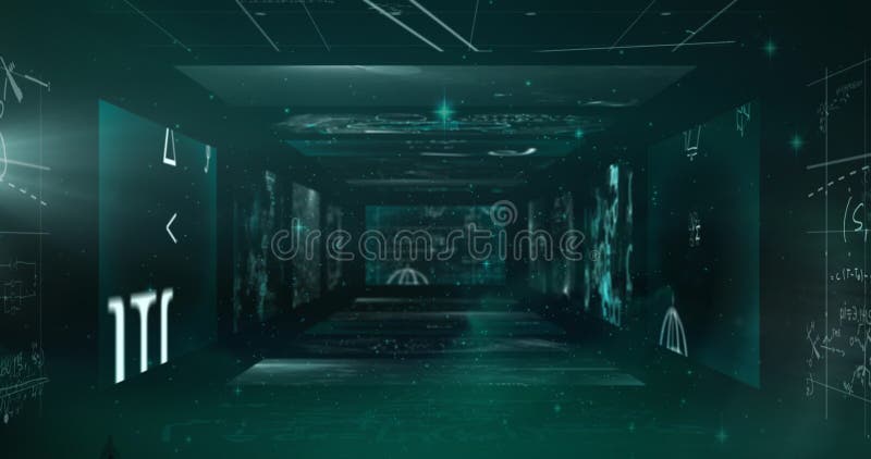 Animation of Multiple Screens with Scientific Data Processing Stock ...