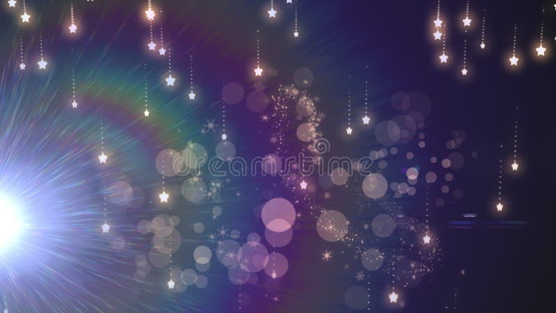 Animation of Prism and Shooting Star Over Stars and Blue Background ...