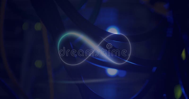 Animation of Neon Infinity Over Computer Wires Stock Video - Video of ...