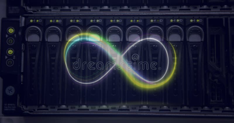 Neon Infinity Sign. 3D Render Seamless Loop Animation. Abstract ...