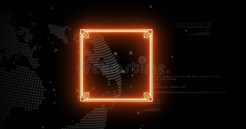 Animation of Neon Ring Over Globe and Data Processing Stock Video ...