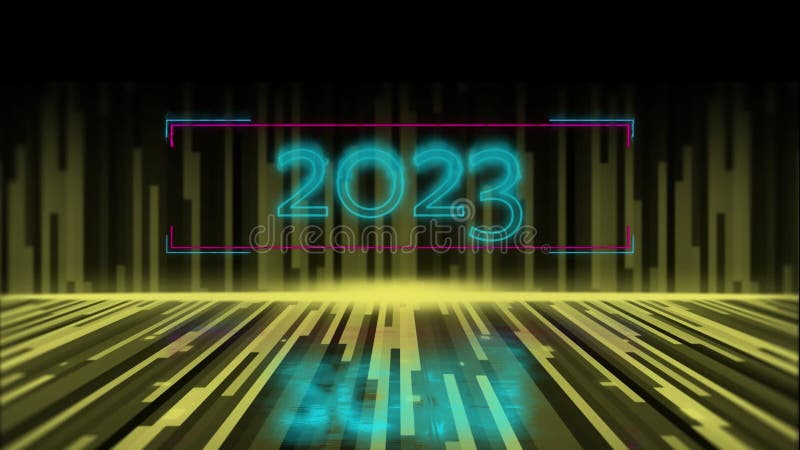 Animation of 2023 Neon Text Over Light Trails Stock Footage - Video of ...