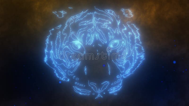 Video Animation of Neon Tiger Head Stock Footage - Video of style ...