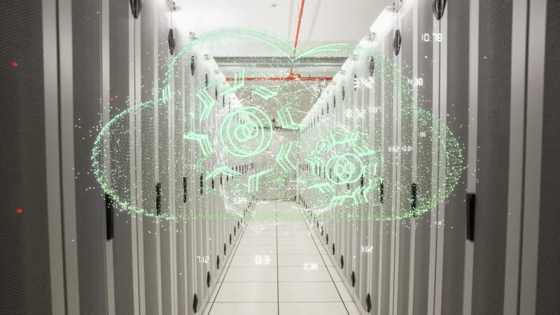 Animation of Network Cloud and Data Processing Over Servers in Computer ...