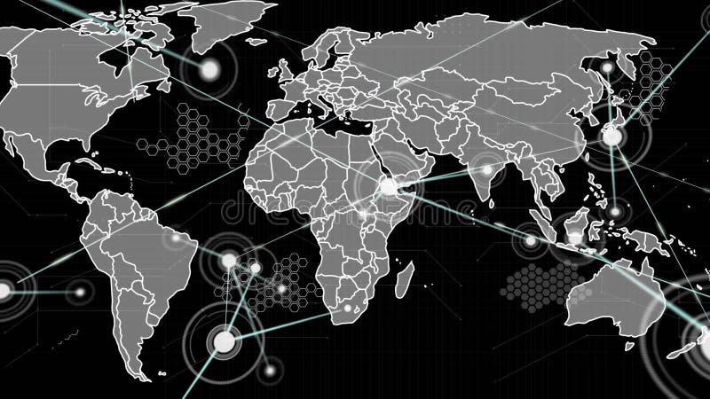 Animation of Network of Connection Over World Map Stock Footage - Video ...