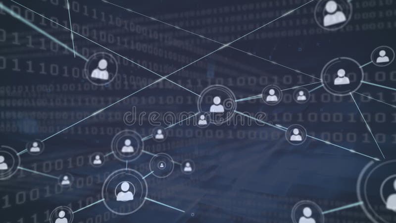 Animation of Network of Connections and Binary Code Over Navy Background Stock Video - Video of ...