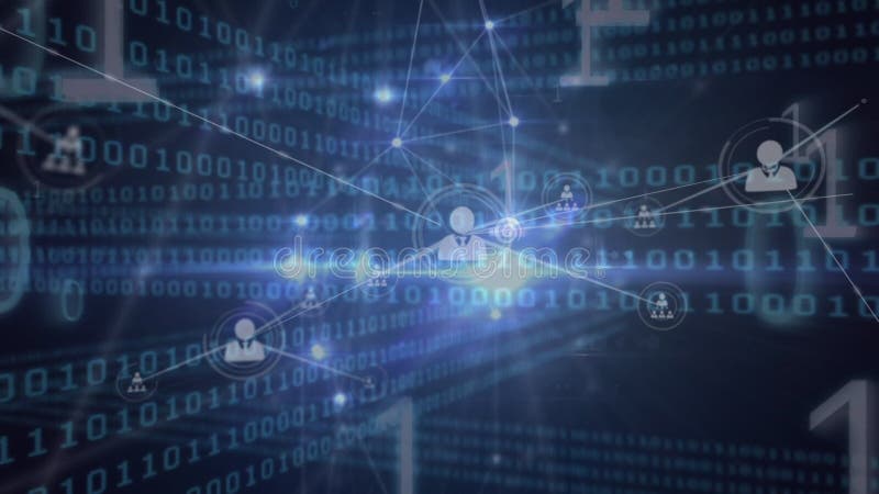 Animation Of Network Of Connections With Binary Coding Stock Video Video Of Symbol