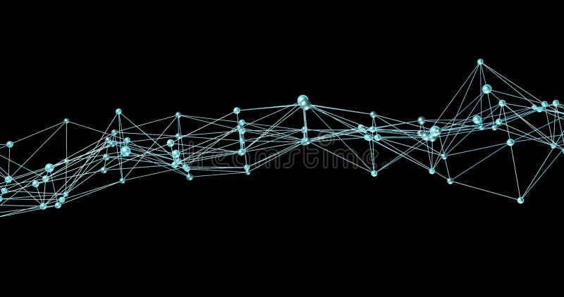 Animation of Network of Connections on Black Background Stock Footage ...