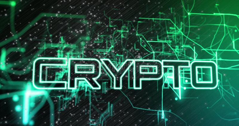 Animation of Network of Connections with Crypto Text Over Spots on ...