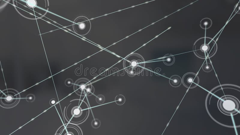 Animation of Network of Connections Floating Against Empty Office Stock ...