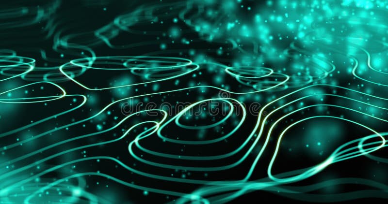 Animation of Network of Connections with Green Mesh of Data Transfer ...