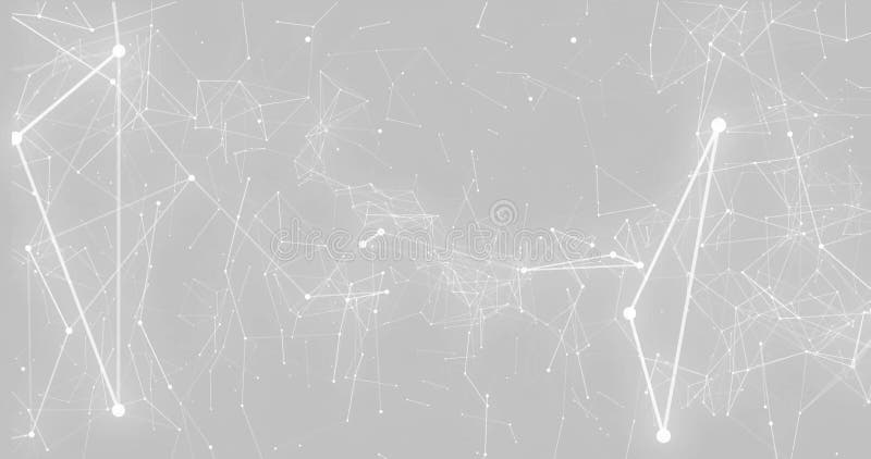Animation of Network of Connections on Grey Background Stock Footage ...