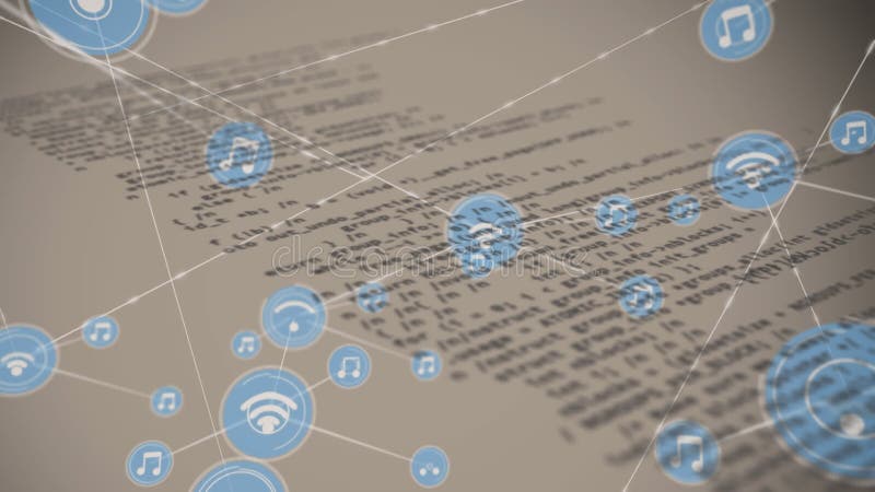 Animation of Network of Connections with Icons Stock Video - Video of ...