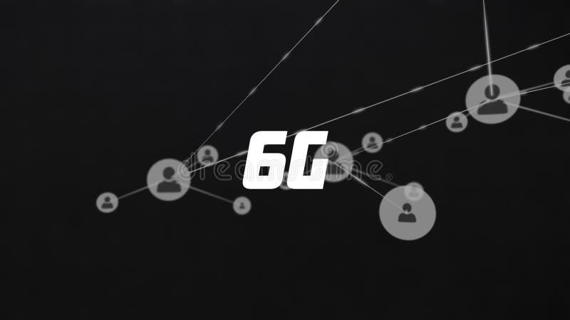 Animation Of Network Of Connections With Icons And 6g Text Data Processing Stock Footage