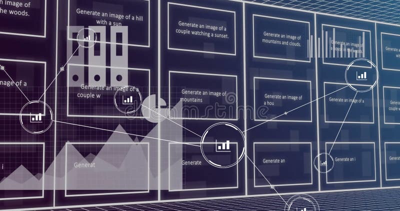 Animation Of Network Of Connections With Icons Over Binary Coding Stock Footage Video Of