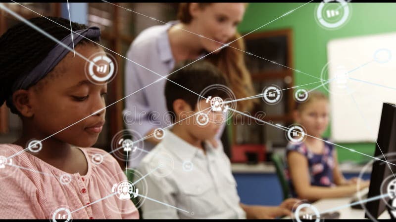 Animation of Network of Connections with Icons Over Diverse ...