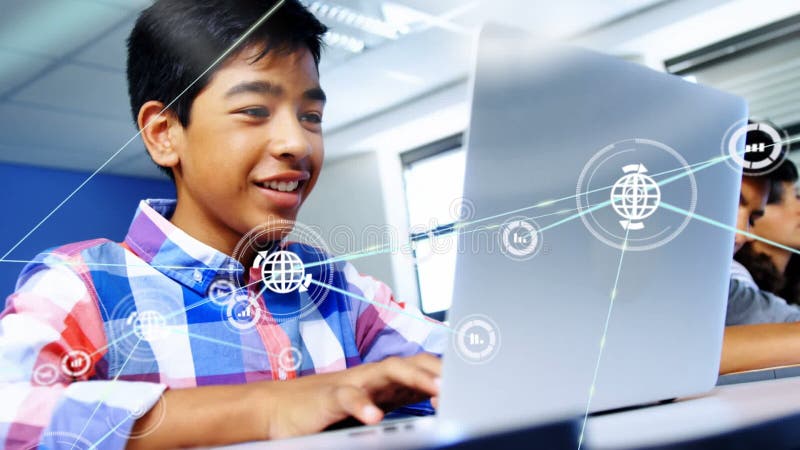 Animation of Network of Connections with Icons Over Diverse Students ...