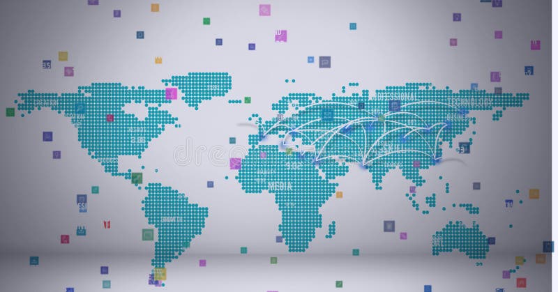 Global Network World Map Animation Stock Illustrations – 1,399 Global ...