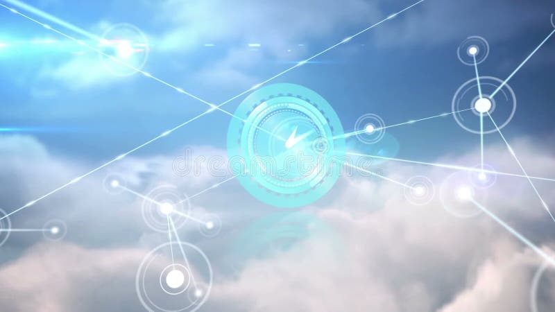 Animation of Network of Connections Over Clock Moving Fast Stock ...