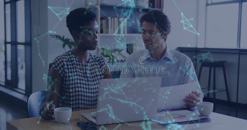 Animation of Network of Connections Over Diverse Business People in ...