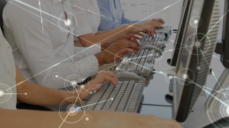 Animation of Network of Connections Over Diverse Businesspeople Using ...