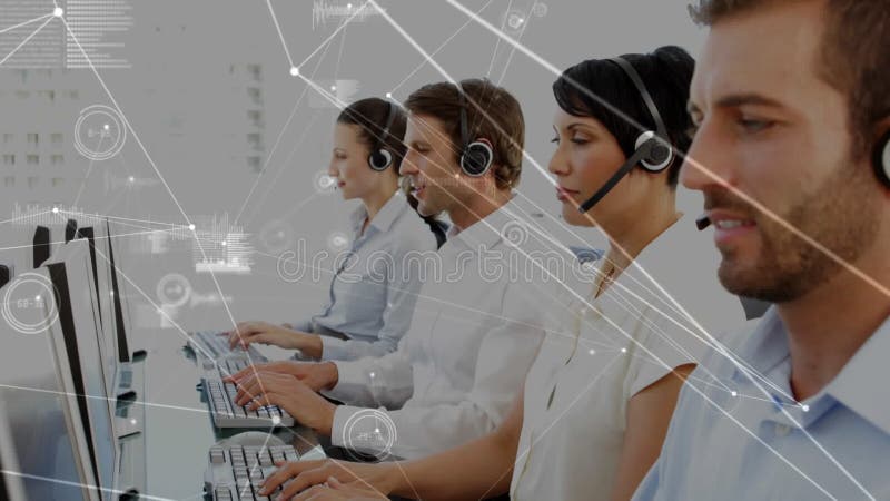 Animation of Network of Connections Over Diverse Businesspeople Using ...