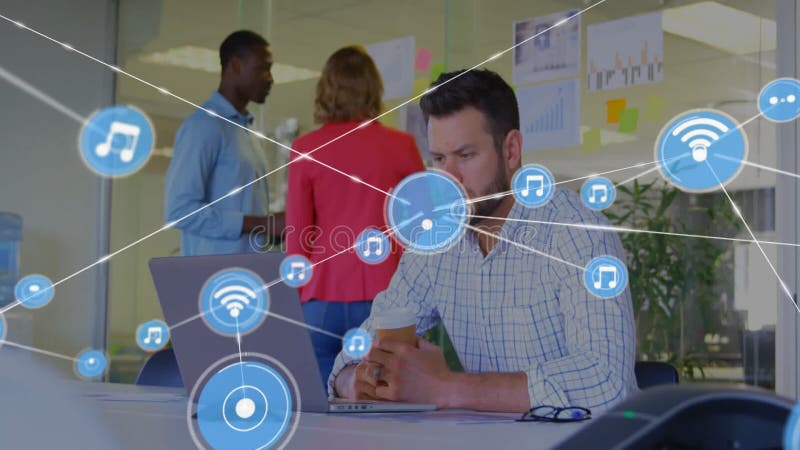 Animation of Network of Connections Over Diverse Colleagues Discussing ...