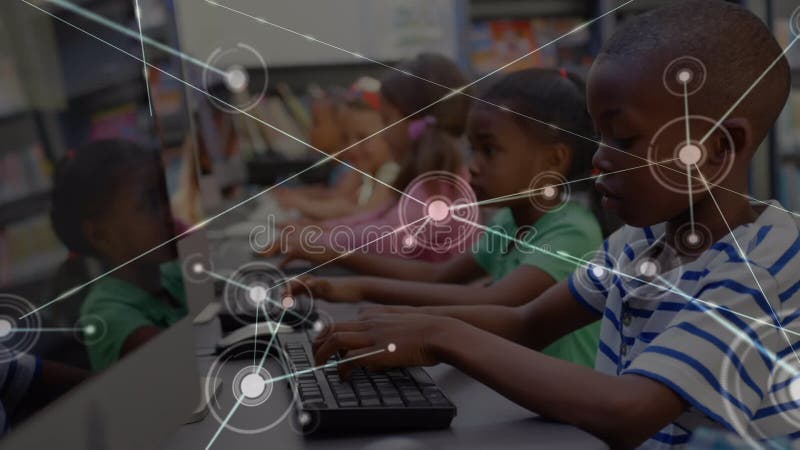 Animation of Network of Connections and Globe Over Diverse ...