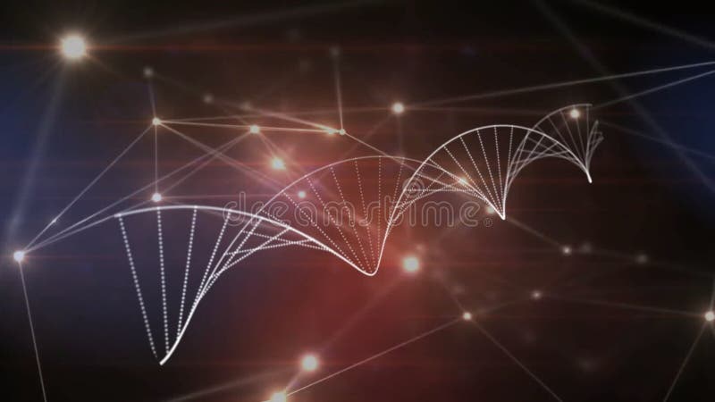 Animation of Network of Connections Over Dna Strand Stock Video - Video ...