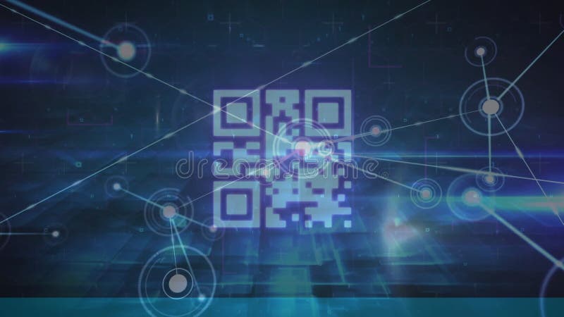 Animation of Network of Connections Over Flickering Qr Code Stock Video ... Animation of Network of Connections Over Flickering Qr Code Stock Video ...