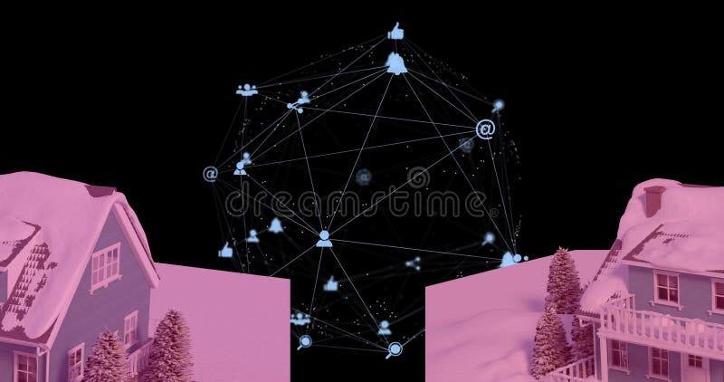 Animation Of Network Of Connections Over Hacker Using Computer Stock Video Video Of Finance