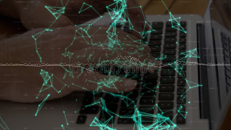 Animation Of Network Of Connections Over Man Typing On Computer Keyboard Stock Video Video Of