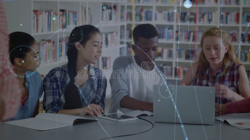 Animation of Network of Connections Over Students in Classroom Stock ...