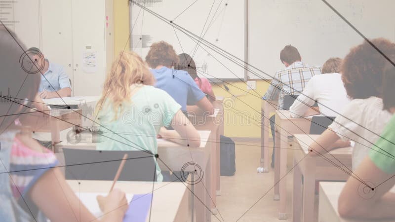 Animation of Network of Connections Over Students Learning Stock Video ...