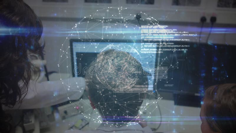 Animation of Connections Over Students Using Laptop Computers Stock ...