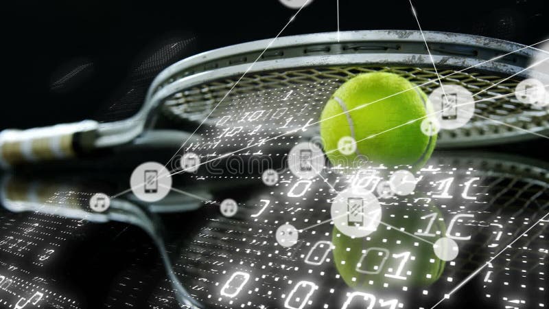 Animation of Network of Connections with Padlock Security Icons Over Binary Coding Stock Video ...