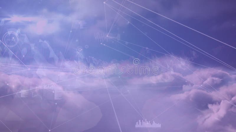 Animation of Network of Connections with Statistics Over Clouds on Sky ...