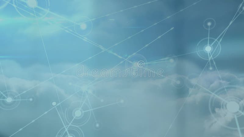 Animation of Network of Connections with Statistics Over Clouds and Sky ...