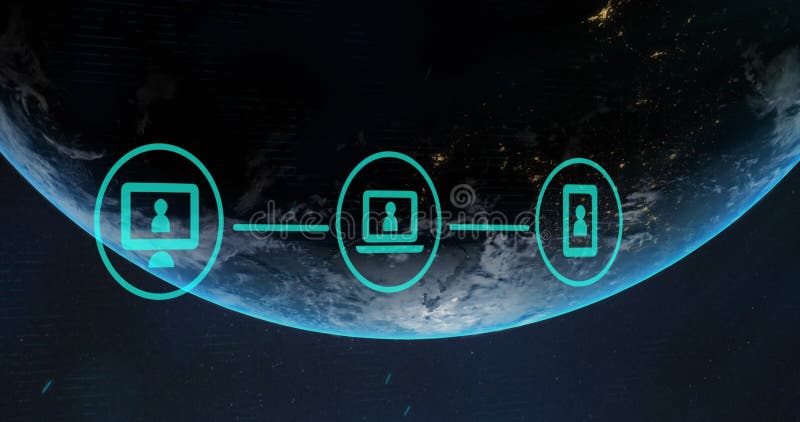 Animation of Network of Digital Icons Over Globe Stock Footage - Video ...