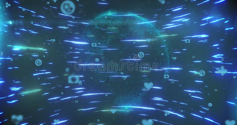 Animation of Network of Digital Icons Over Glowing Globe Stock Video ...