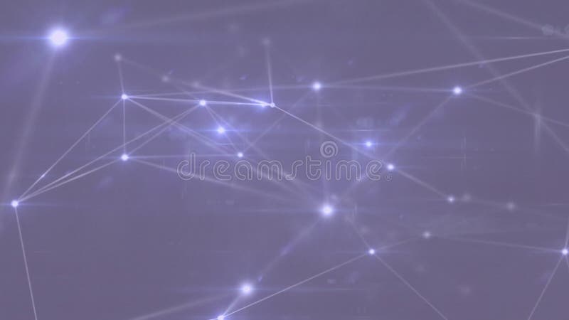 Animation of Network of Glowing Connections Over Purple Background ...
