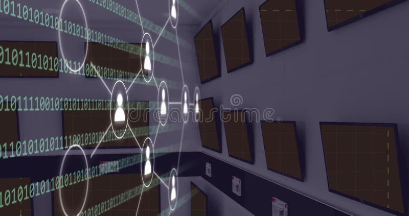 Animation of Network of Icons with Binary Coding Over Television Sets ... Animation of Network of Icons with Binary Coding Over Television Sets ...