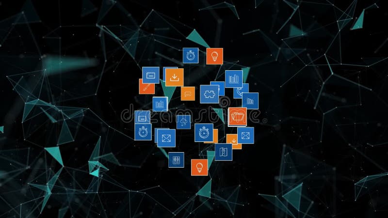 Animation of Networks of Connections of Multiple Interface Icons Stock ...