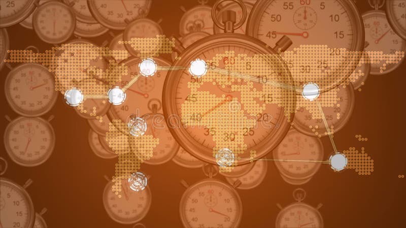 Animation of Networks of Connections and World Map Over Multiple Clocks ...