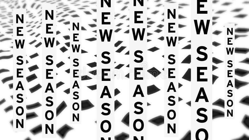 Animation of New Season Text and Spots on White Background Stock ...