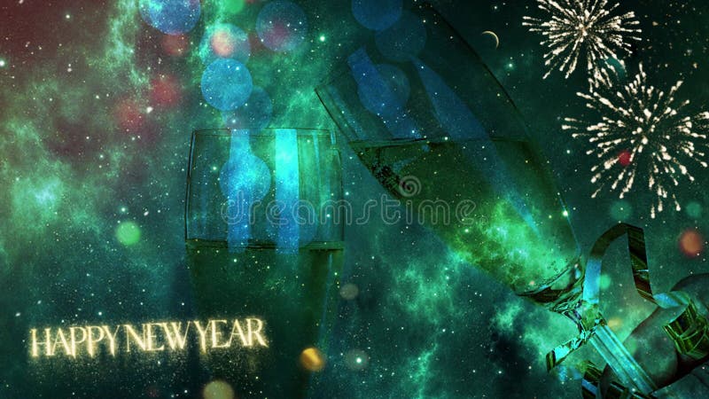 New Year Celebration Animation Fireworks , Champagne Glasses ... New Year Celebration Animation Fireworks , Champagne Glasses ...