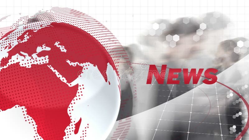 Animation of News Text Over Globe and Data Processing Stock Video ...