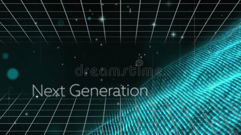 Animation of Next Generation Text and Shapes on Black Background Stock ...